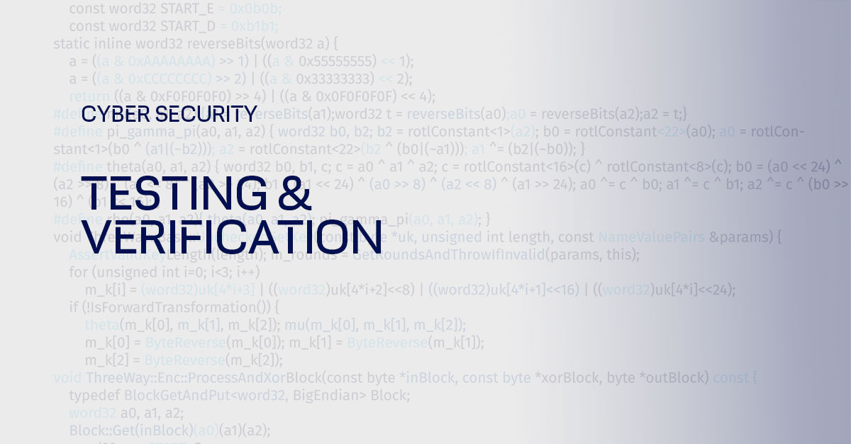 Cyber security Testing & verification